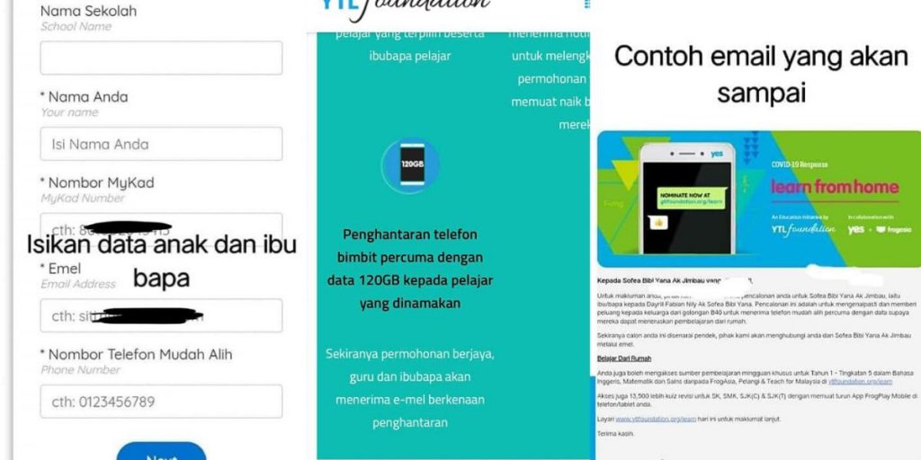Telefon Percuma Untuk Anak Anak Keluarga B40 Yang Layak Inisiatif