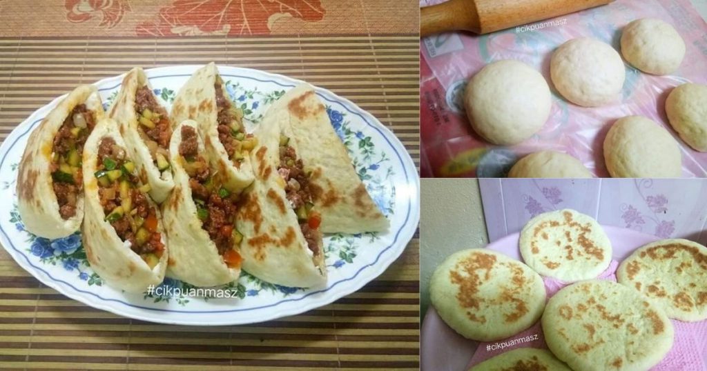 Roti Pita Homemade Style Versi Mudah. Sedap Macam Beli Di Pasar Malam!