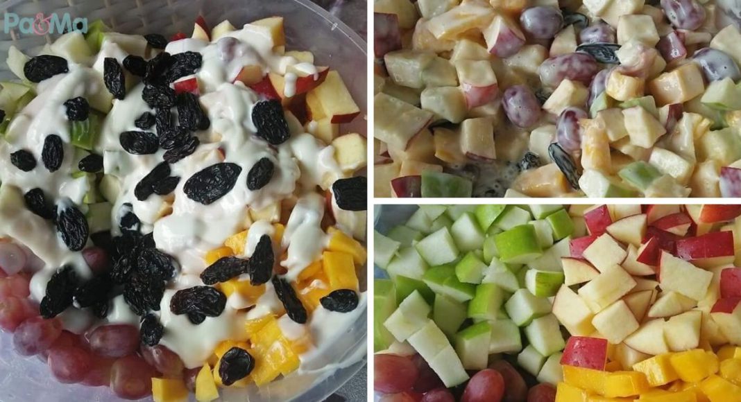 Resipi Mudah Salad Aneka Buah, Sedap & Berkrim. Snek Sihat Untuk Anak ...