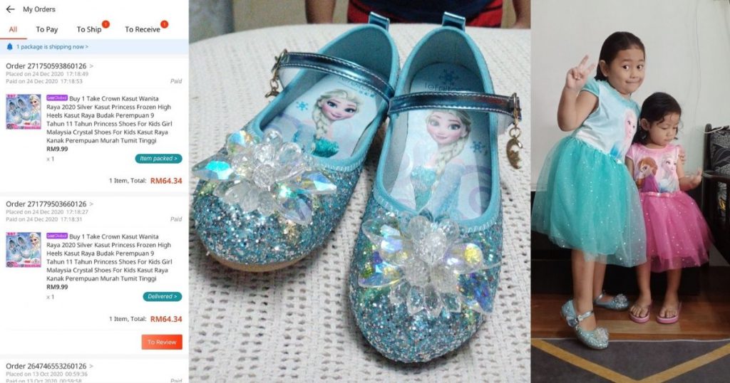 Diam-Diam Anak 5 Tahun Order Kasut Frozen 2 Pasang. Siap Beli Sekali ...