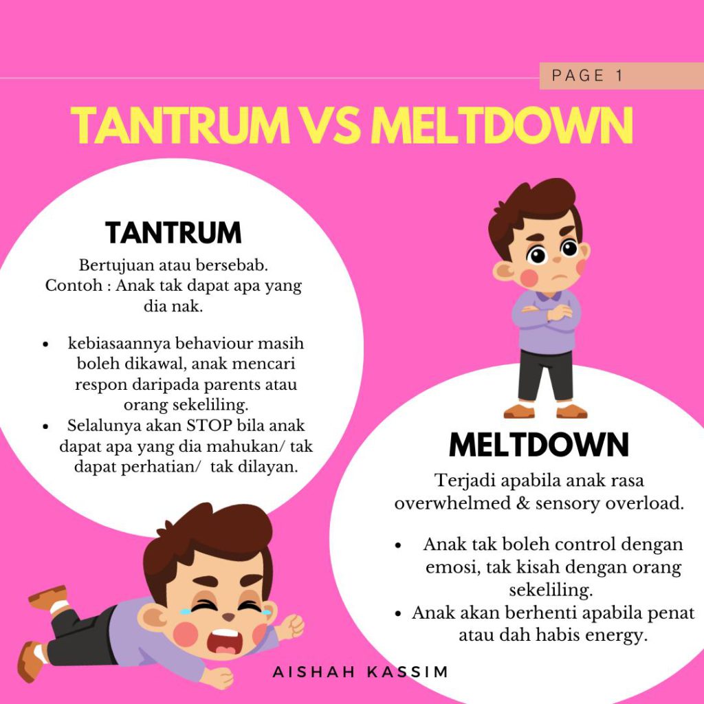 Kena Kenal Pasti Anak Tantrum Atau Meltdown, Baru Senang Nak Atasinya.