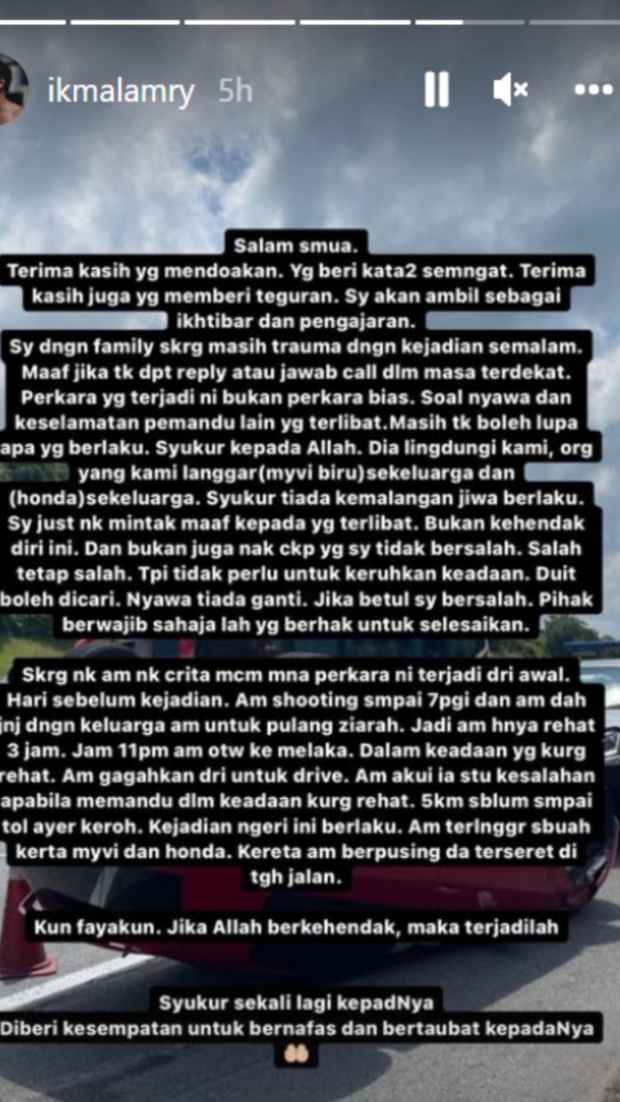 "Kereta Berpusing Dan Terseret" Ikmal Amry Mengaku Salah Memandu Dalam ...
