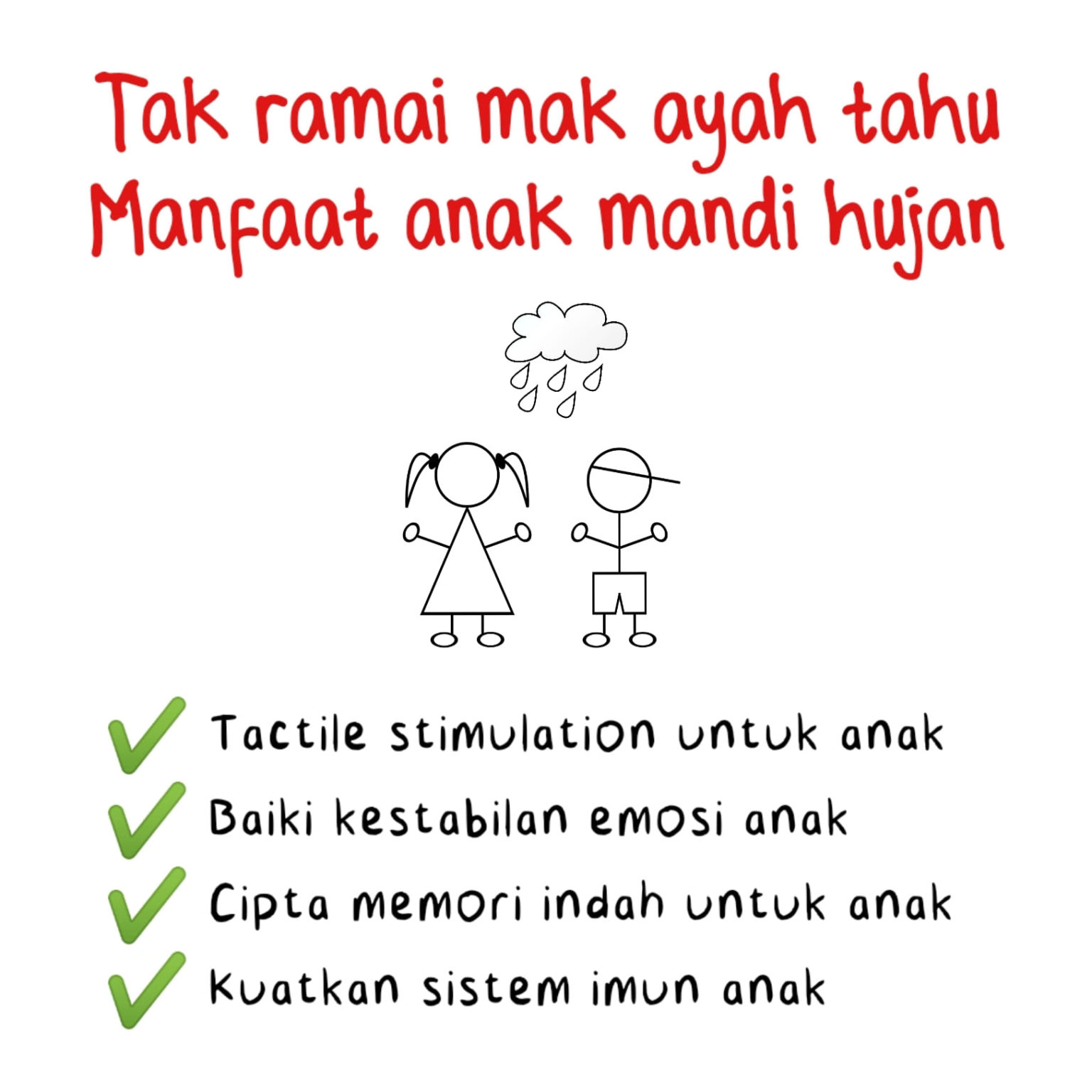 Bila Anak Mandi Hujan, Banyak Manfaat. Salah Satu Untuk Emosi Anak!