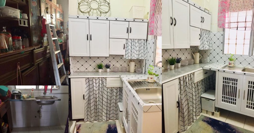Transformasi Kabinet Dapur Lama Jadi Moden. Deko Bajet Tapi Hasilnya Wow!