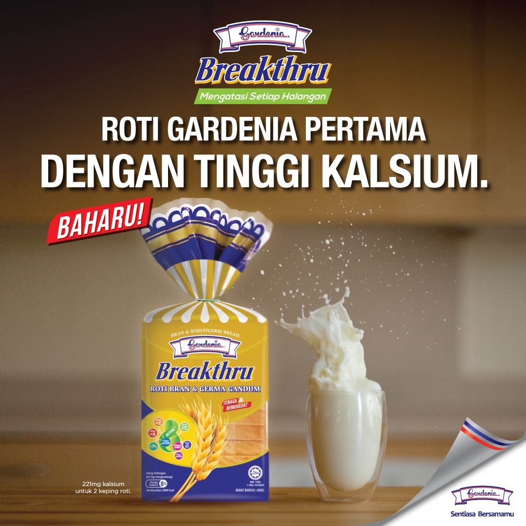 Breakthru Bran & Germa Gandum Baharu Daripada Gardenia, Roti Tinggi ...